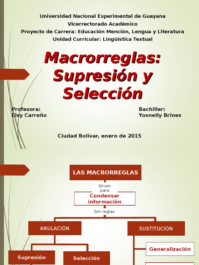 Macrorreglas en Lingüística Textual | PDF | Vitamina | Lectura (proceso)