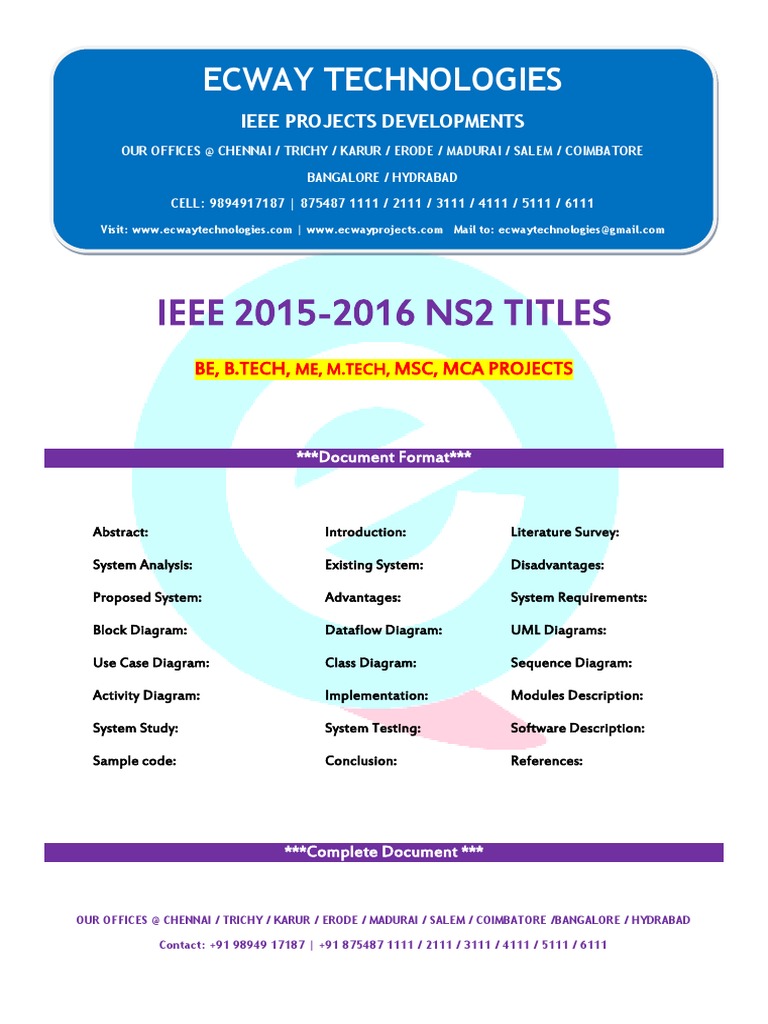 2015 Ieee Ns2 Project Titles | PDF | Wireless Sensor Network | Computer Network