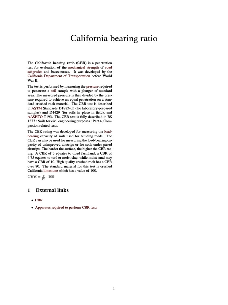 Understanding California Bearing Ratio (CBR) | PDF | Law | Technology ...