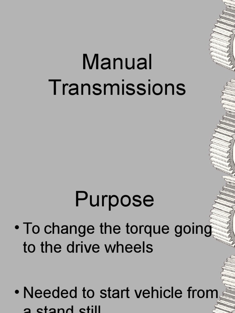 Manual Transmission Components Overview | PDF
