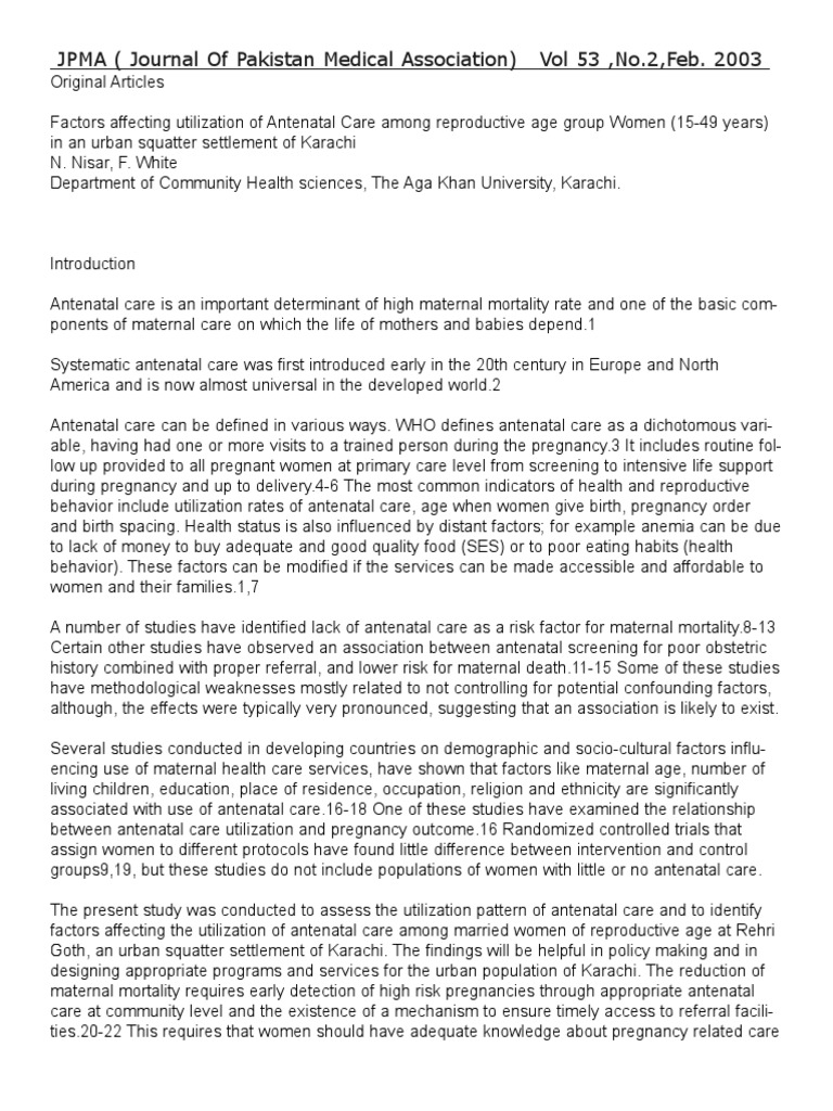 JPMA (Journal of Pakistan Medical Association) Vol 53, No.2, Feb. 2003 ...