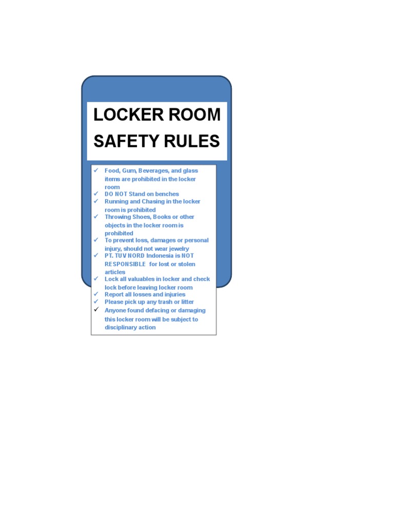 Locker Room Safety Guidelines | PDF