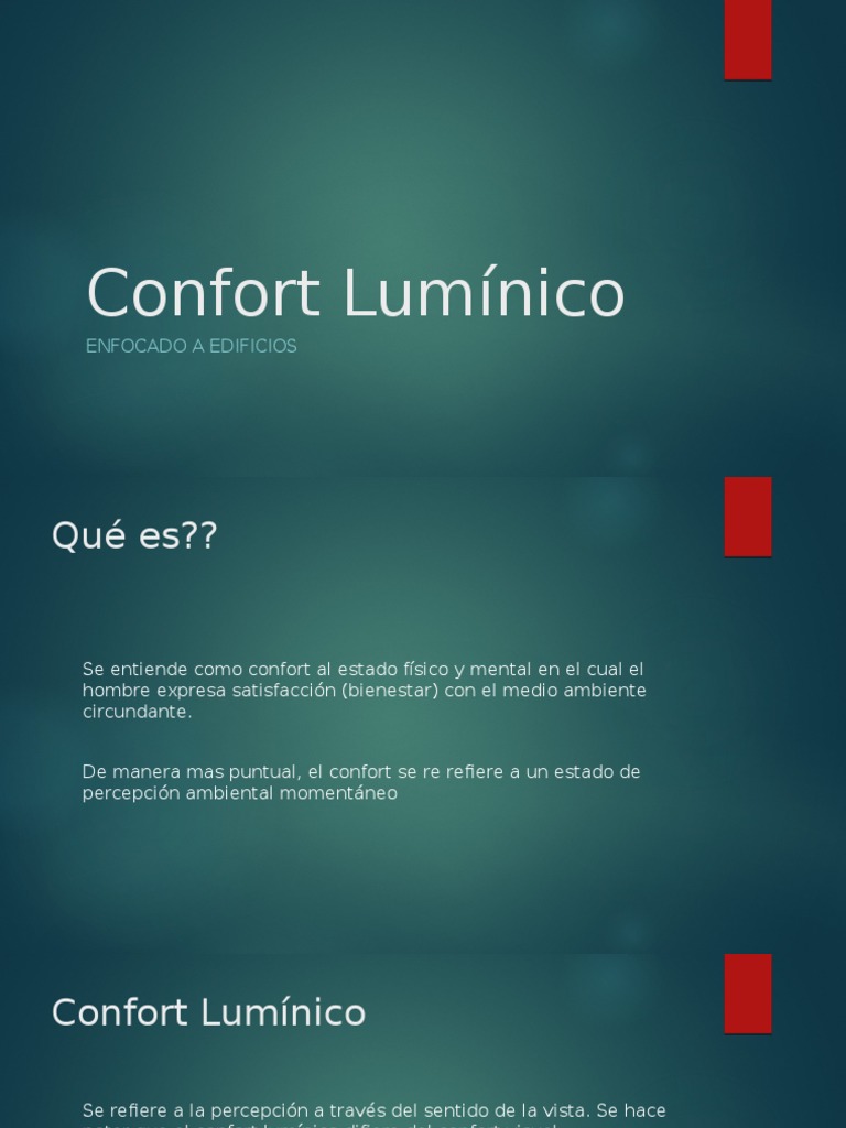 Confort Lumínico (Enfocado A Construcciones) | PDF | Ligero | Encendiendo