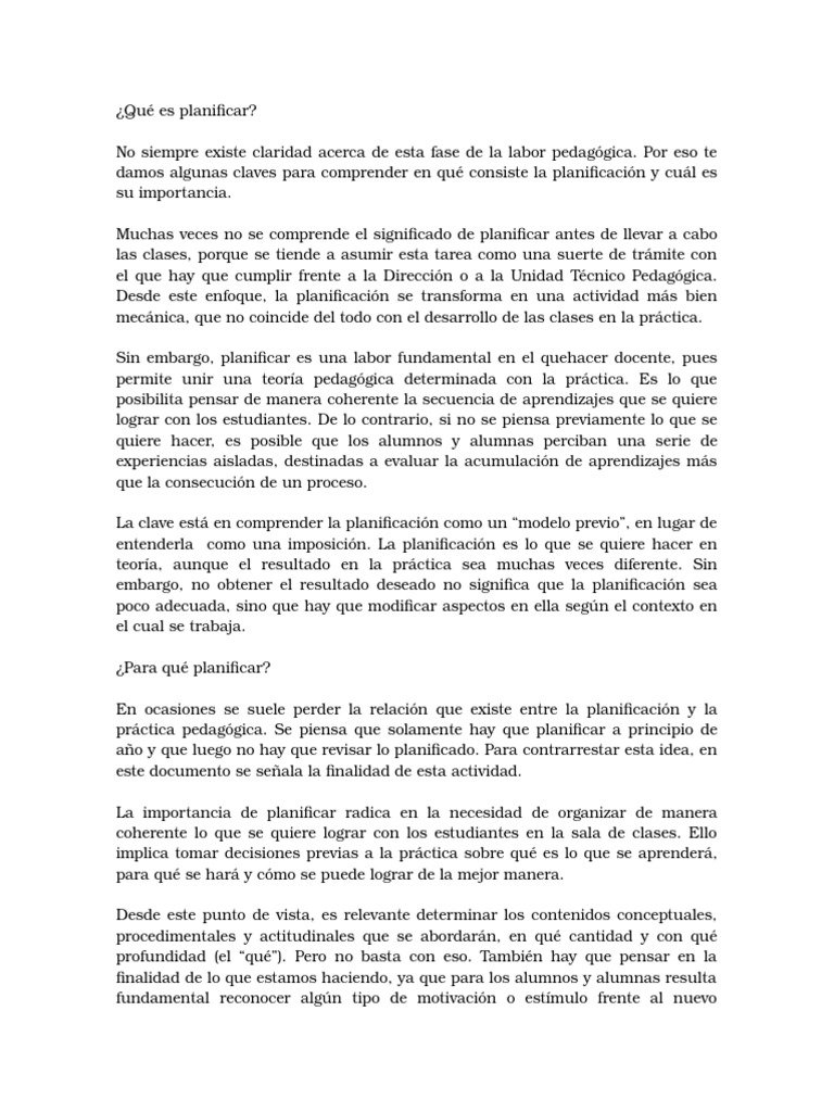 Significado y importancia de planificar | PDF | Planificación | Toma de ...