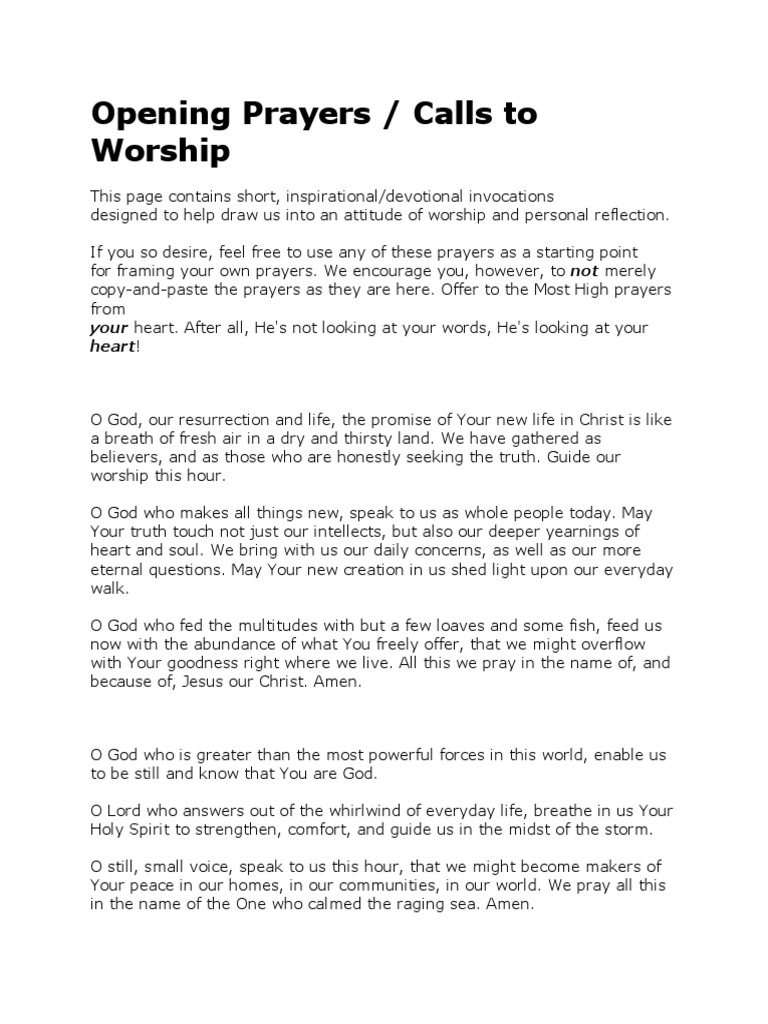 Opening Prayers | PDF | Jesus | Forgiveness