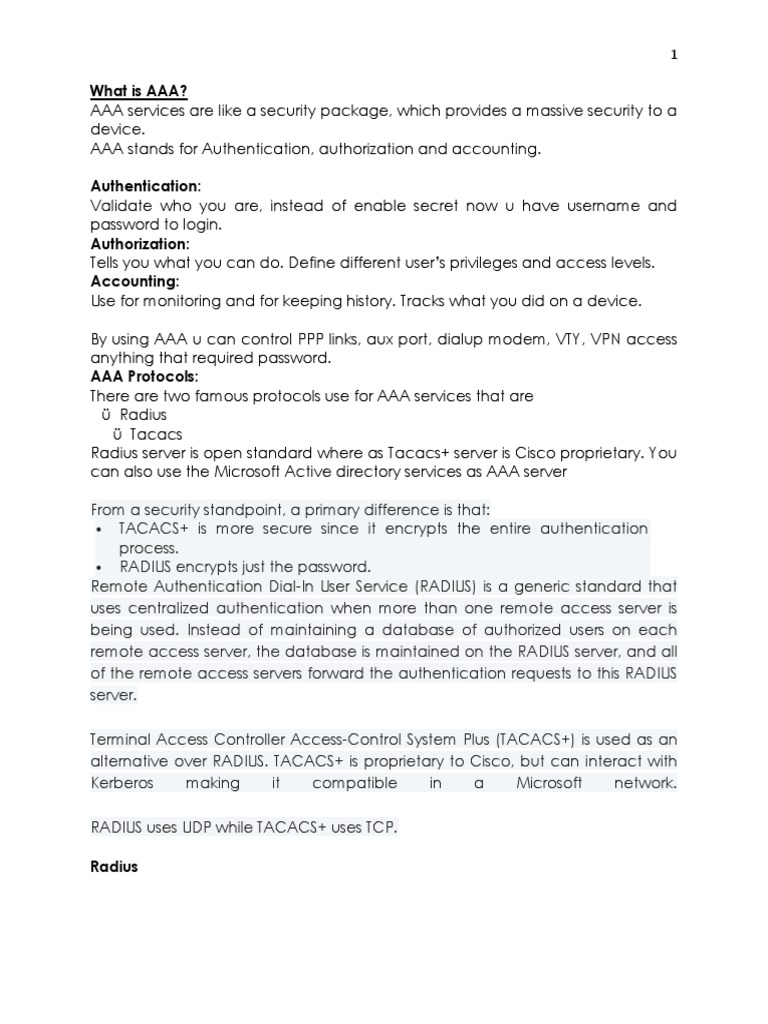 What Is AAA? | Download Free PDF | Radius | Computer Access Control