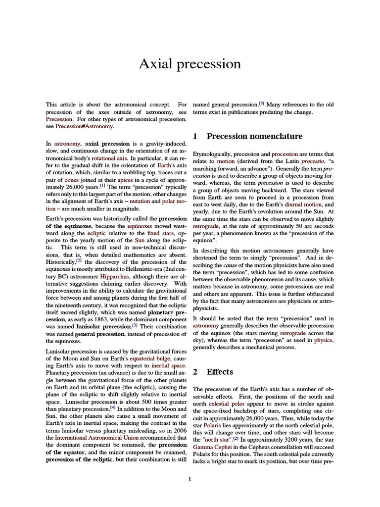 Axial Precession | PDF | Rotation | Earth