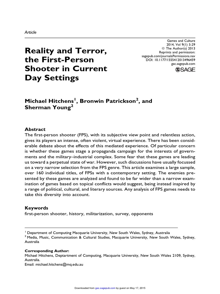 2014-Hitchens, Patrickson and Young-Reality and Terror, The First ...