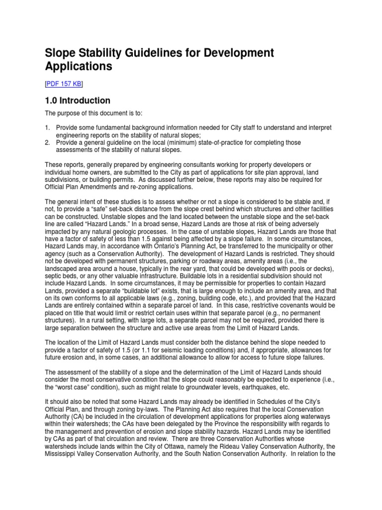 Slope Stability Guidelines For Devt Applications | PDF | Glacier ...