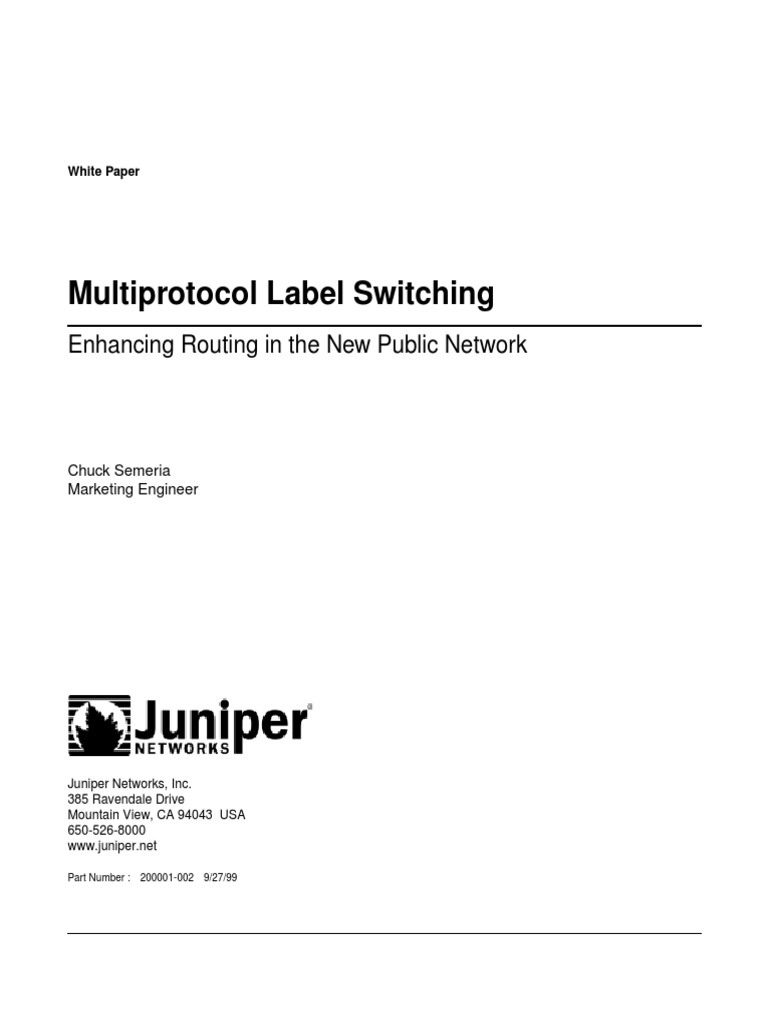 Multiprotocol Label Switching: Enhancing Routing in The New Public Network | PDF | Multiprotocol ...