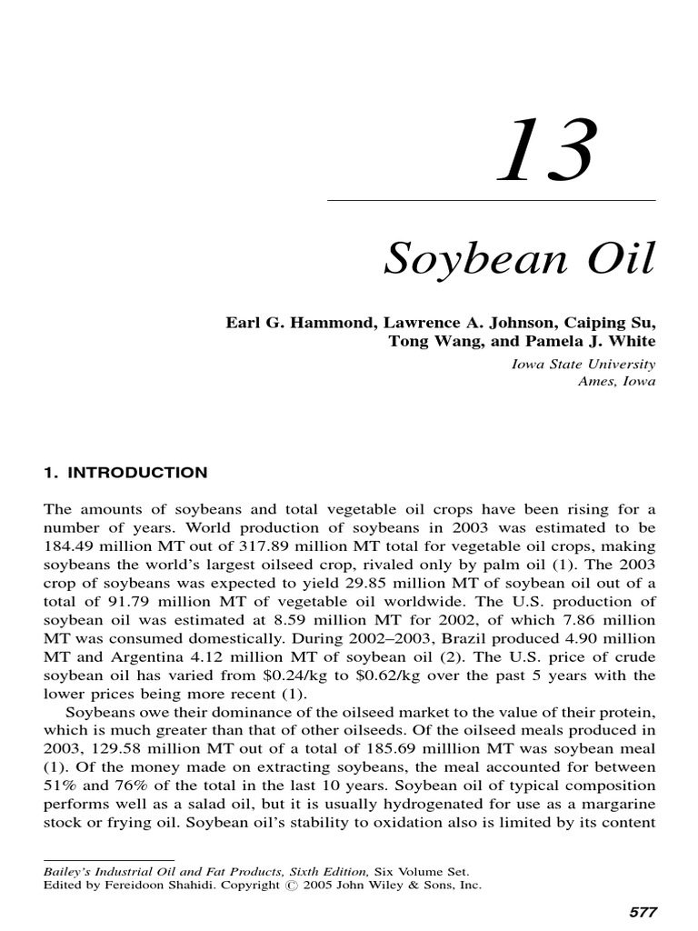 Soybean Oil | PDF | Soybean | Vegetable Oil