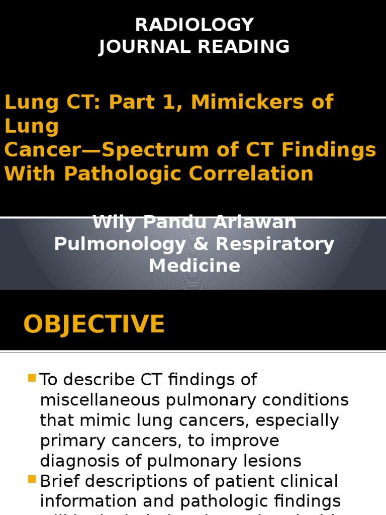 Radiology Journal Reading | PDF | Lung Cancer | Neoplasms