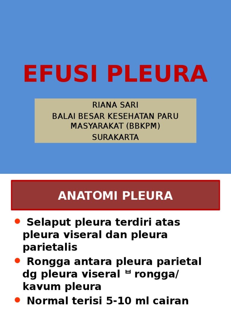 EFUSI PLEURA.pptx | Health Sciences | Wellness