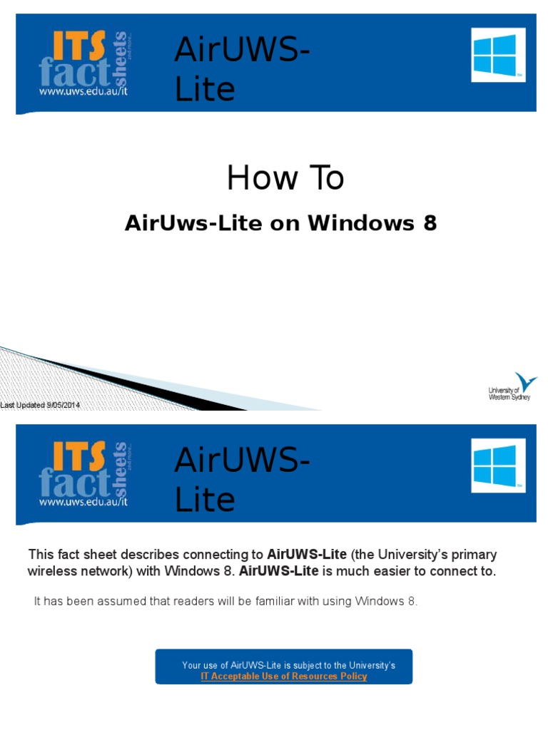 Uni WiFi Windows8 | Download Free PDF | Windows 8 | Wi Fi