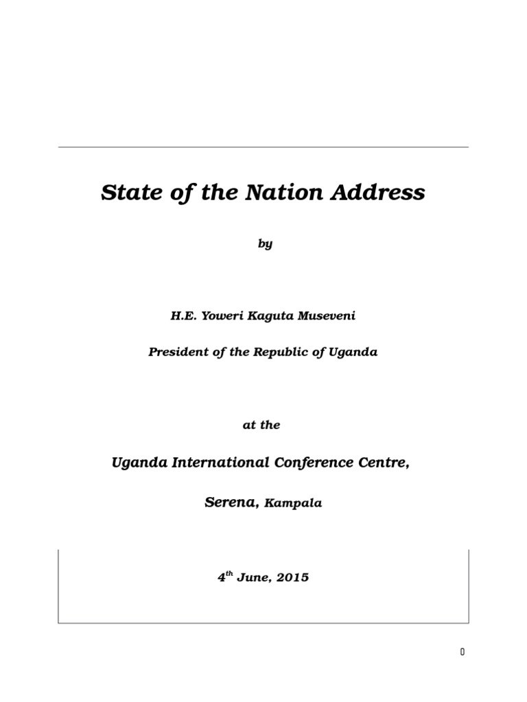 Uganda 2015 State of the Nation Address | PDF