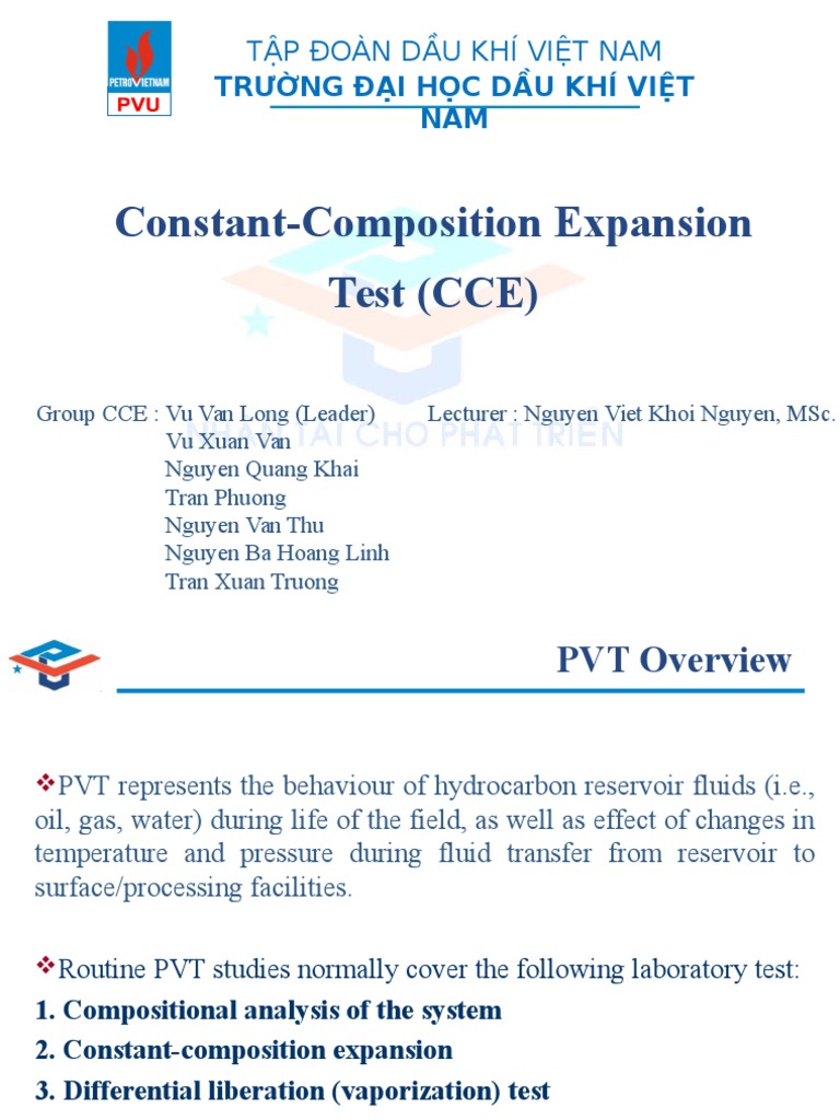 Constant-Composition Expansion Test (CCE) : Tập Đoàn Dầu Khí Việt Nam ...