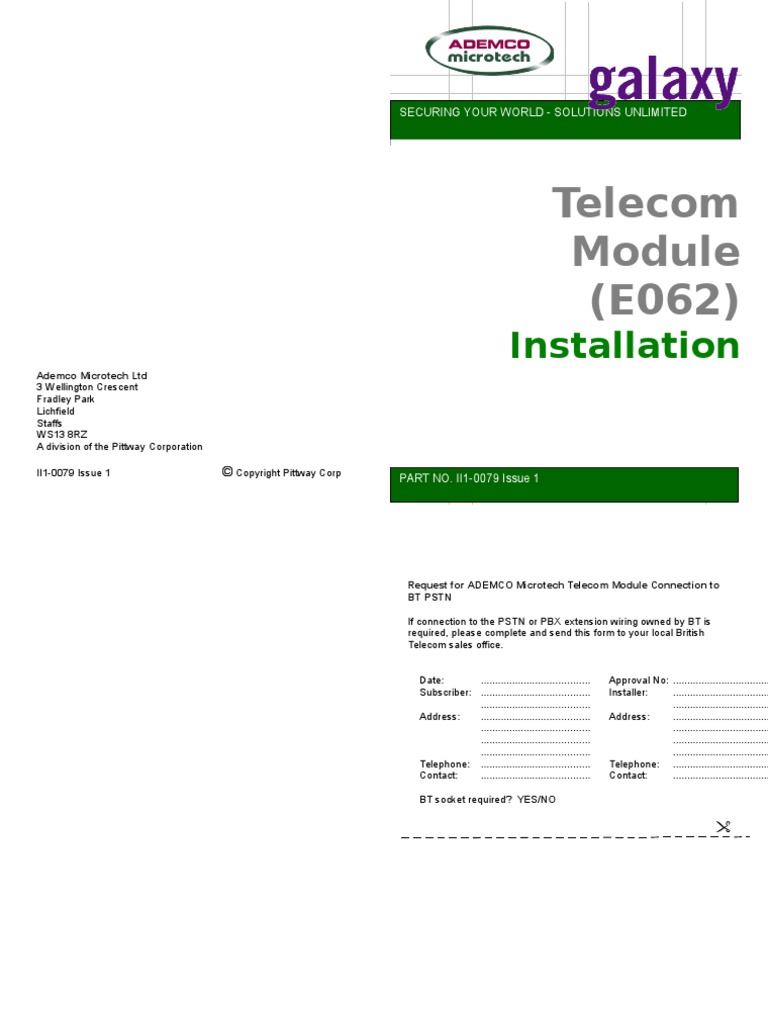 Telecom Module (II1-0079) Draft Booklet | PDF | Public Switched ...