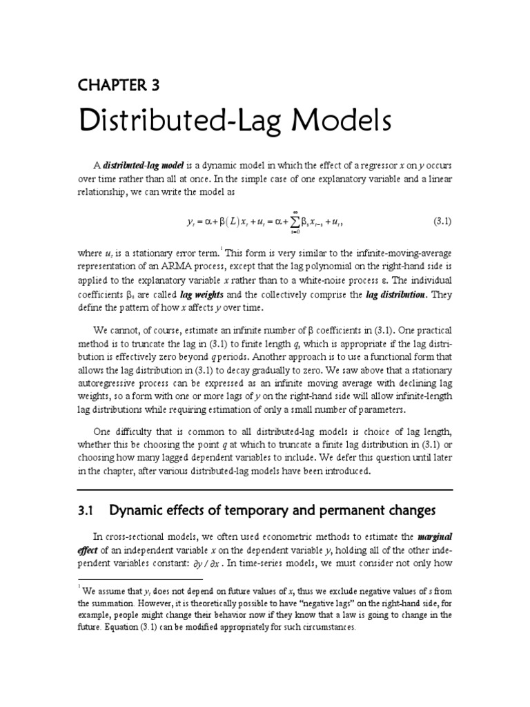 Distributed-Lag Models: Dynamic Effects of Temporary and Permanent Changes | PDF ...