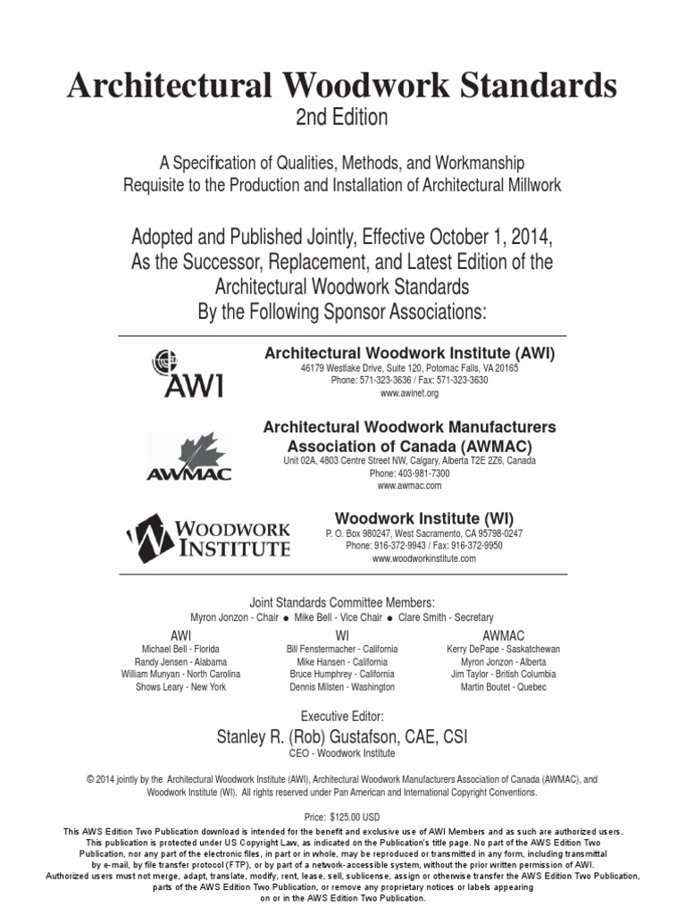 Architectural Woodwork Standards 2nd Edition | PDF | Specification ...