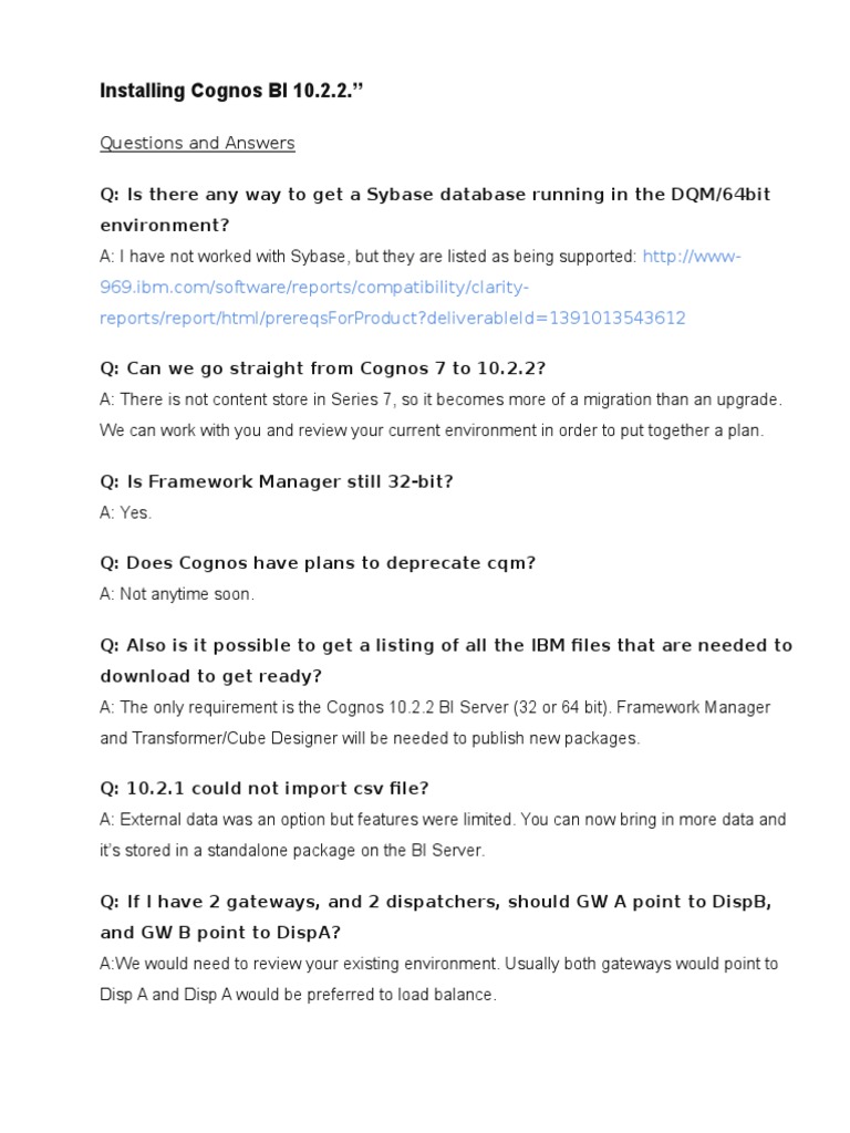 Installing Cognos BI 10 | PDF | Databases | Oracle Database