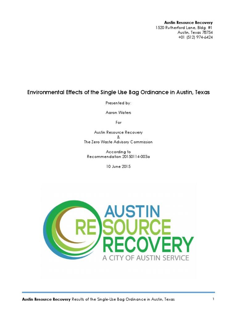 Austin Litter Study | PDF | Recycling | Waste Management