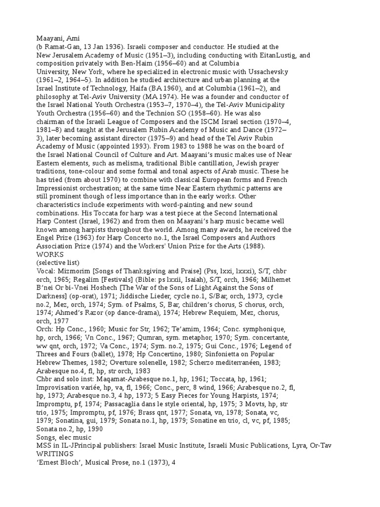 Maayan I | PDF | Tel Aviv | Israel