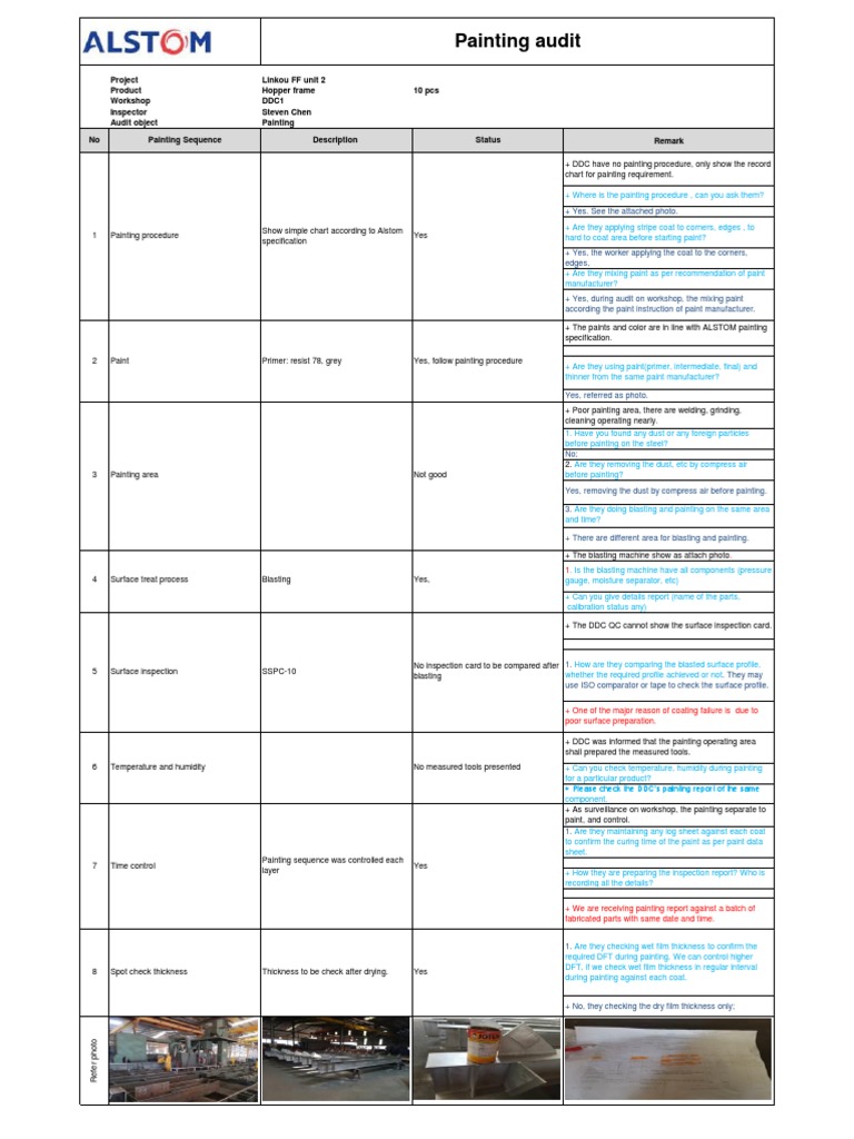 Painting Audit Report for Linkou FF Unit 2 | PDF | Paint | Industrial ...
