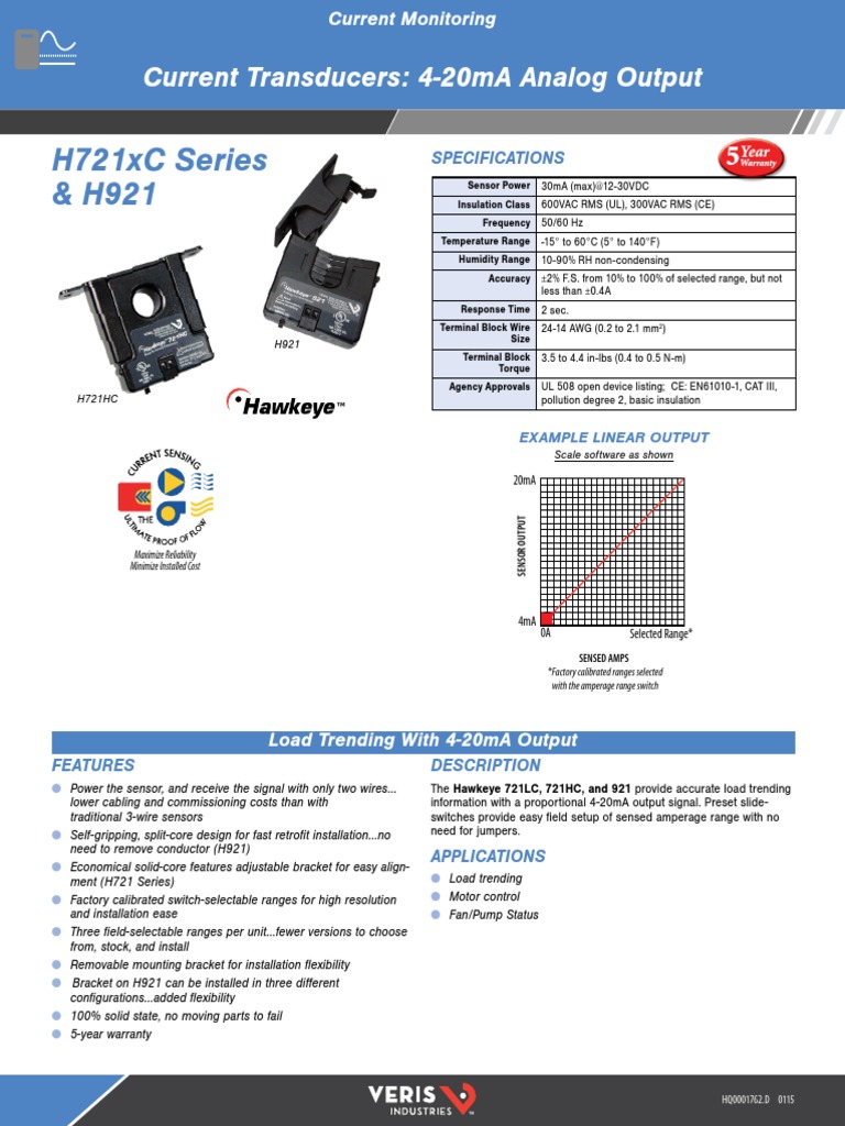H721xC H921 d0115 | PDF | Sensor | Electric Current