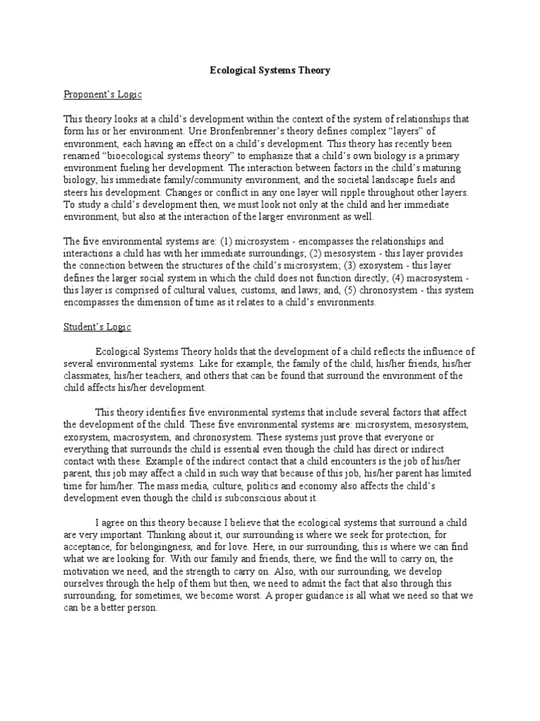 Understanding Ecological Systems Theory | PDF | Learning | Metacognition