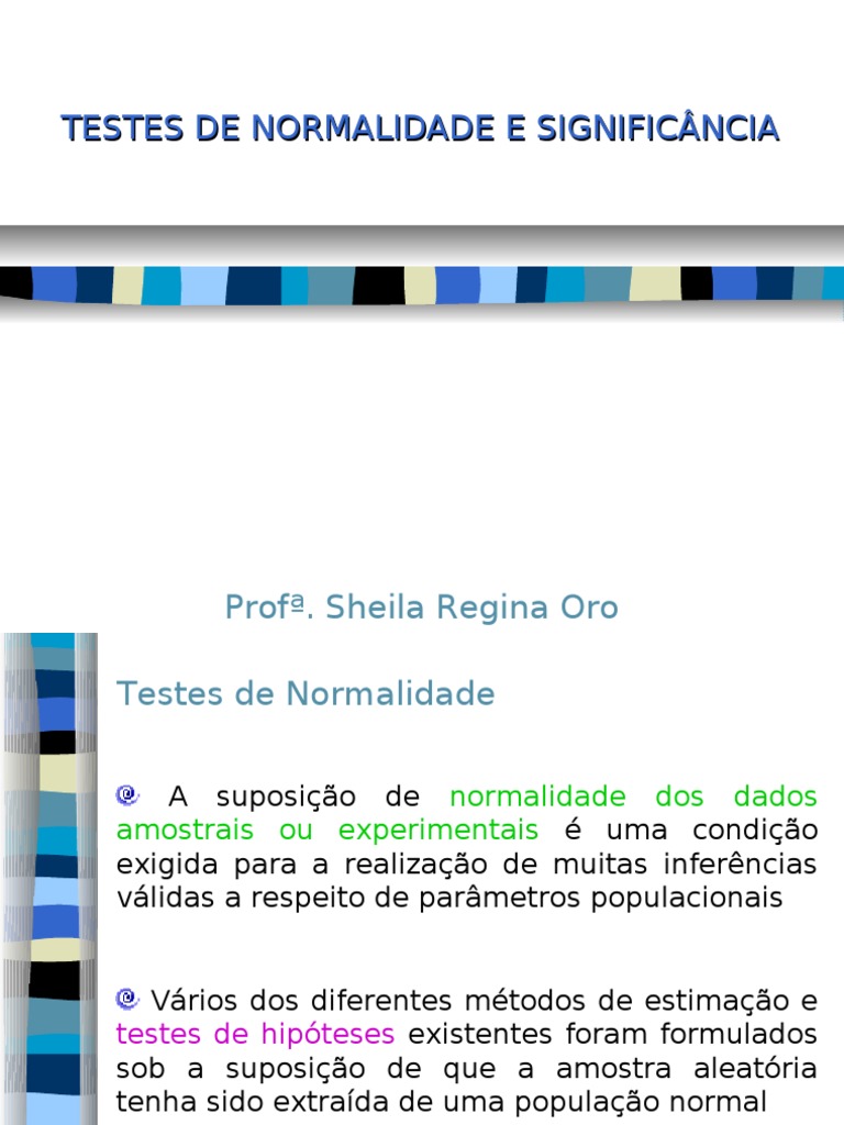 AULA 5 - Testes de Normalidade e Significancia | Análise de Variação ...