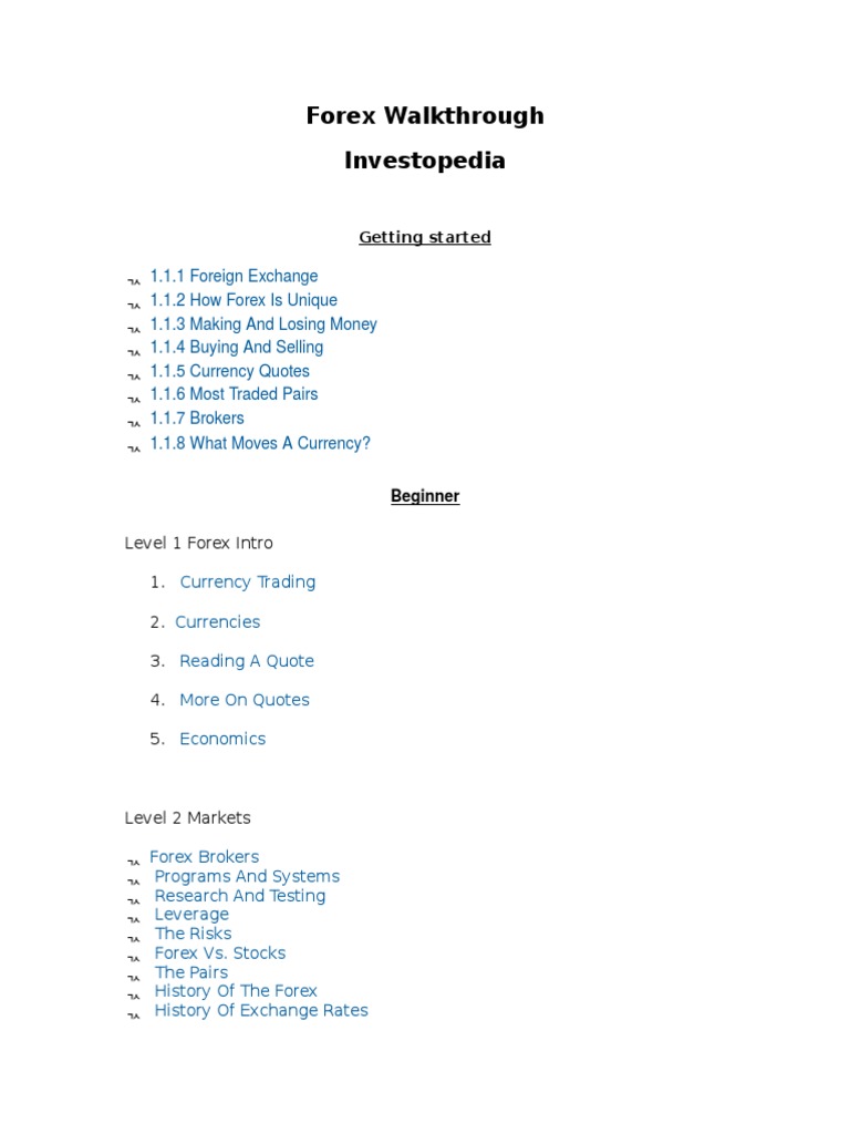 Investopedia Forex Walkthrough | PDF | Foreign Exchange Market | Stock ...