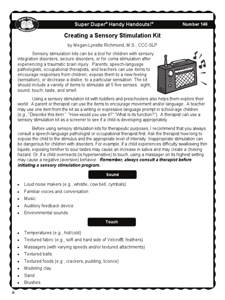 146 - Sensory Stimulation Kits | PDF