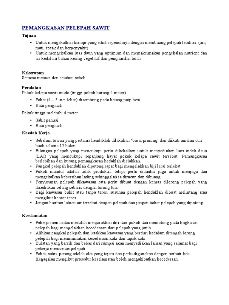 Nota Kelapa Sawit | PDF