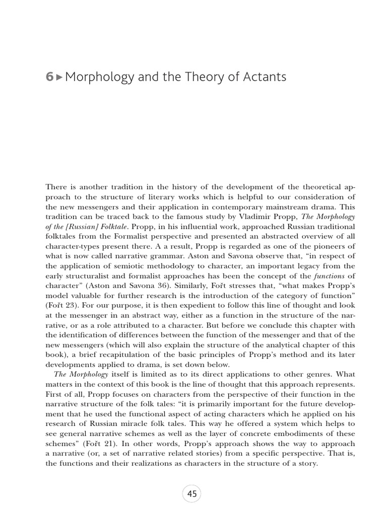 Morphology and The Theory of Actants | PDF | Narrative | Logic