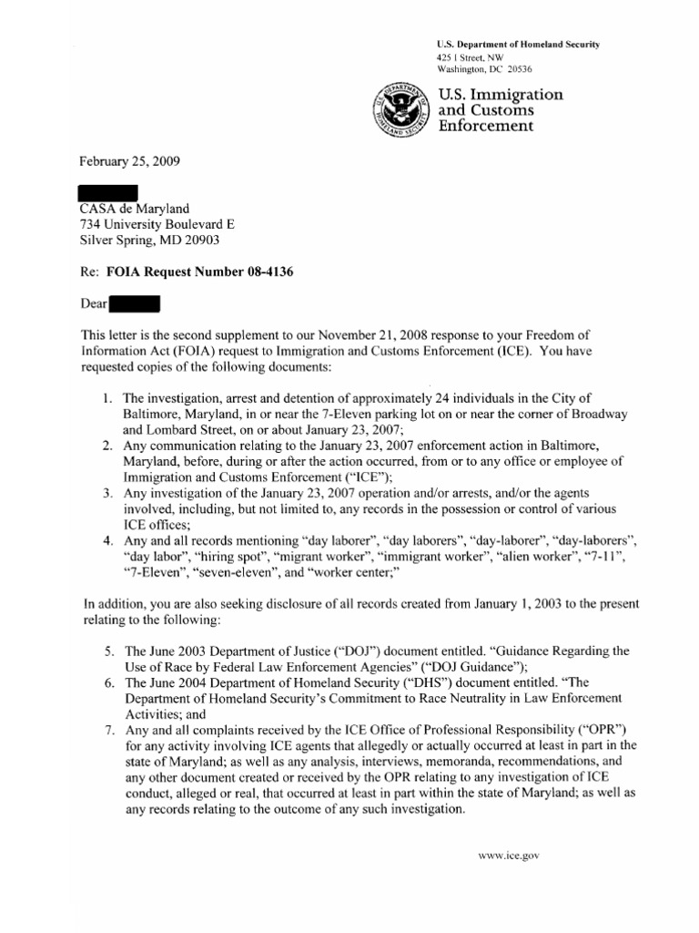 CASA FOIA Request About 7-Eleven Raid - Second Supplemental Response ...