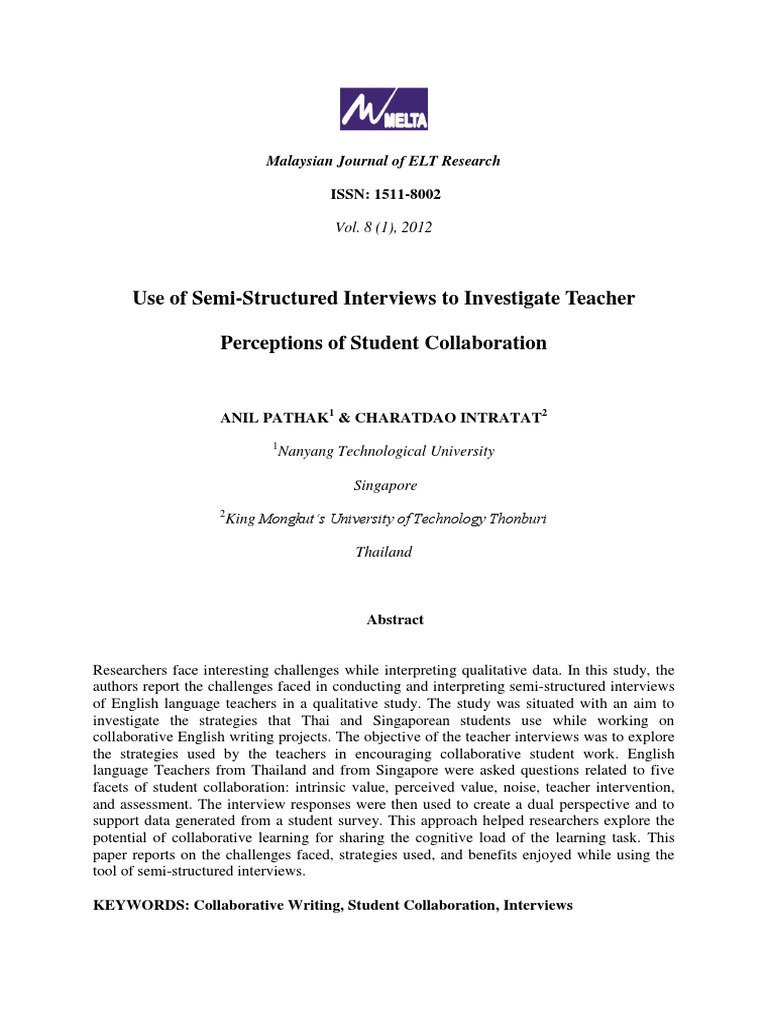 Use of Semi-Structured Interviews Article | PDF | Interview ...