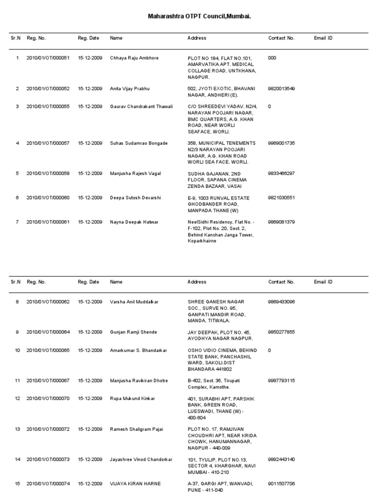 OT PT Registration | PDF
