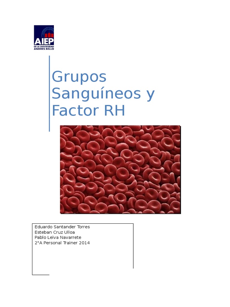 Grupos Sanguineos y Factor RH | PDF | Tipo de sangre | Hematología