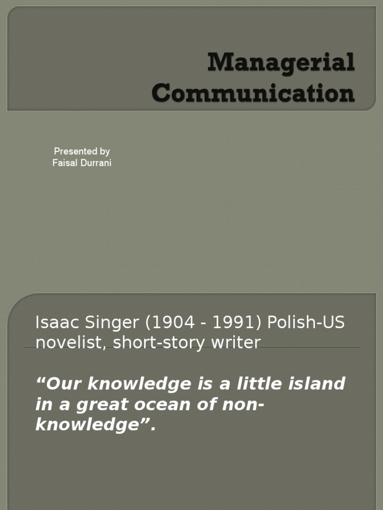 Managerial Communication | PDF | Nonverbal Communication | Body Language