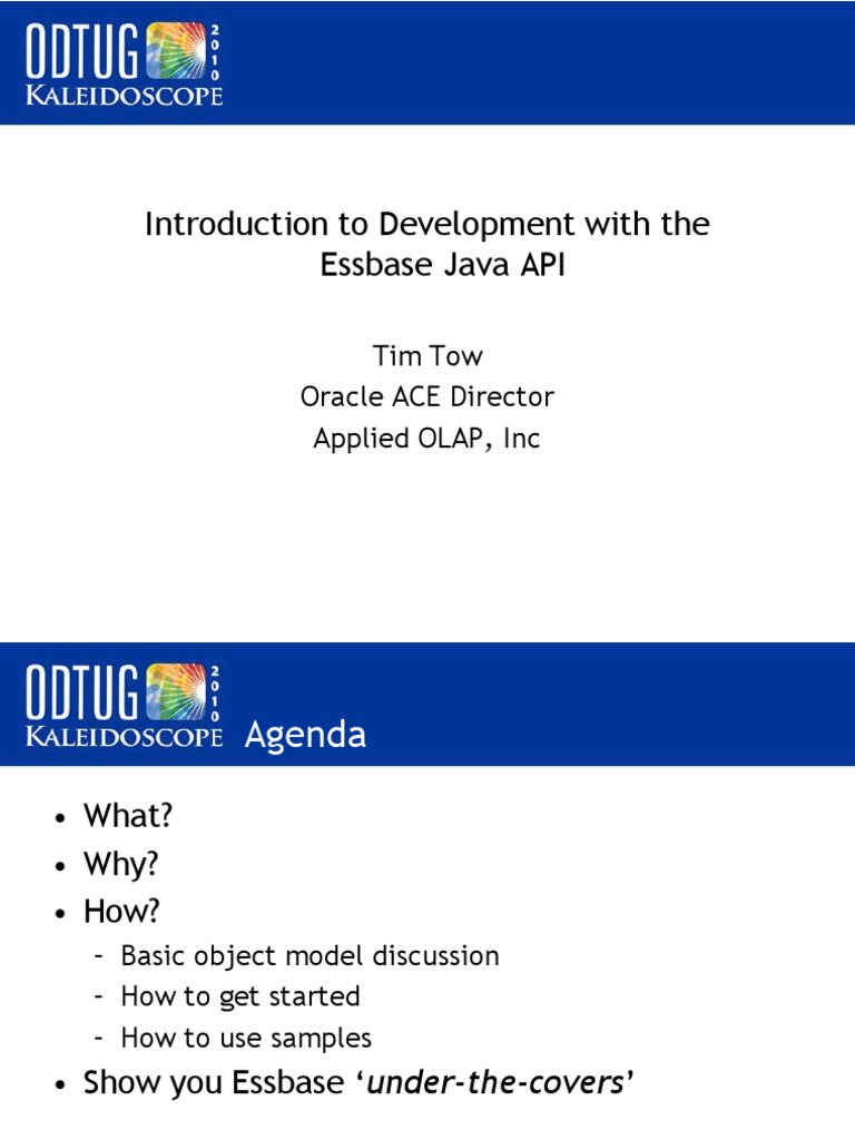 Introduction To Development With The Essbase Java API | PDF | Java (Programming Language ...