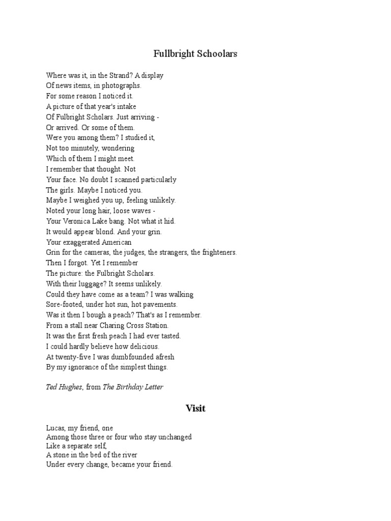 Ted Hughes Poems | PDF | Nature