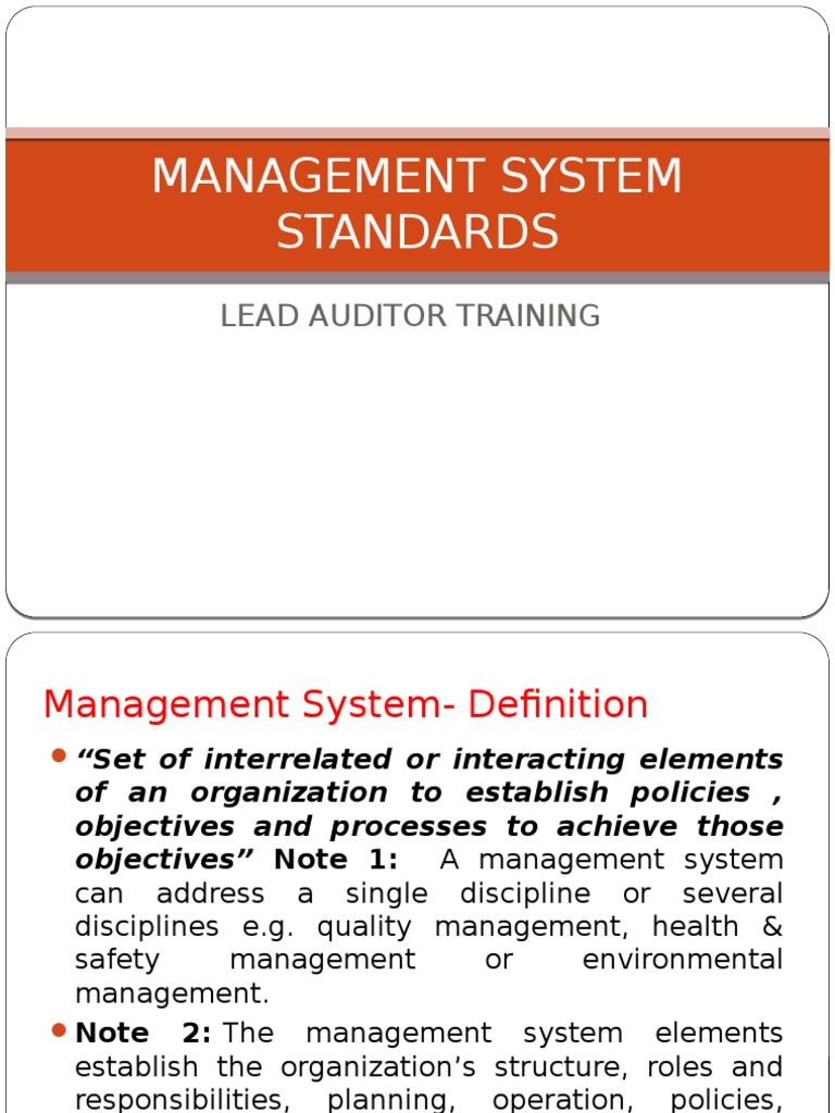 Management System Standards: Lead Auditor Training | Download Free PDF ...