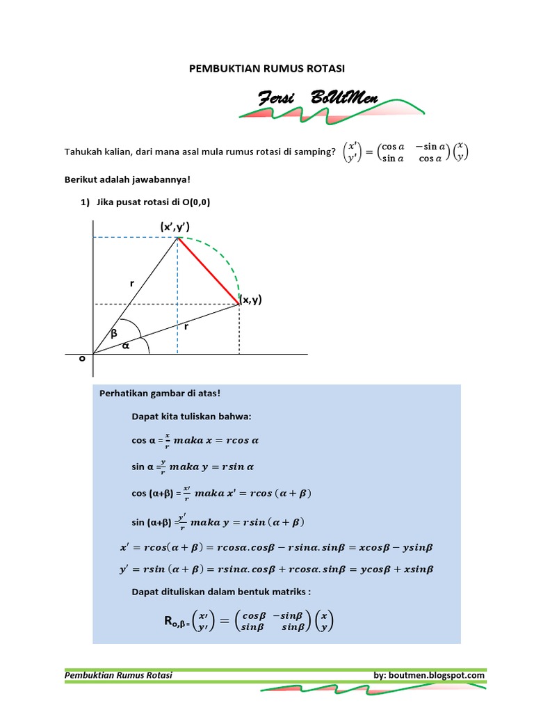Pembuktian Rumus Rotasi | PDF