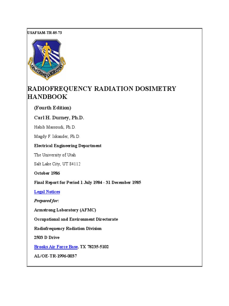 RF Dosimetry Handbook | PDF | Electric Field | Field (Physics)