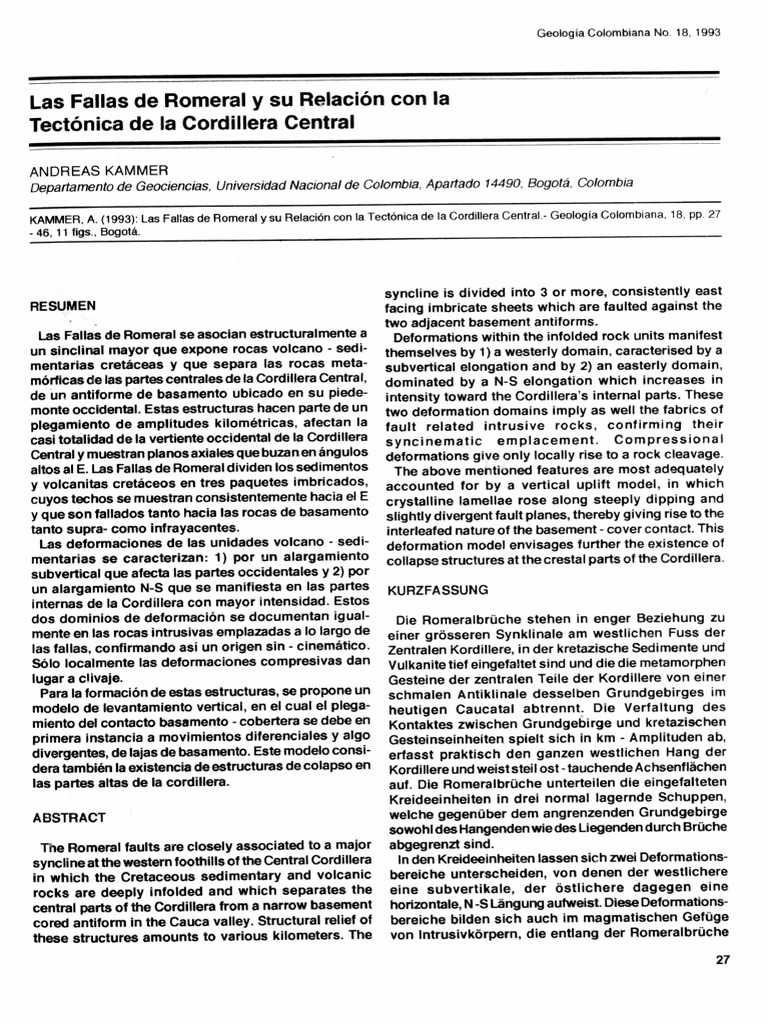 Falla de Romeral | PDF | Falla (geología) | Valle