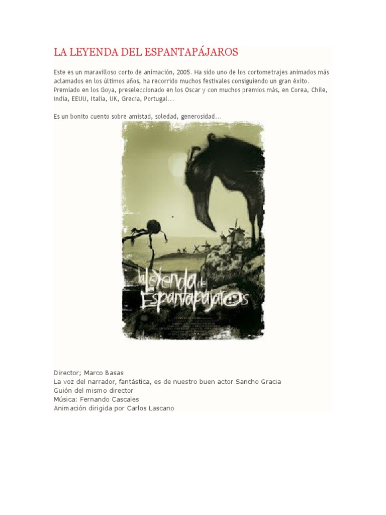 La Leyenda Del Espantapájaros | PDF | El Cuervo | Sustantivo