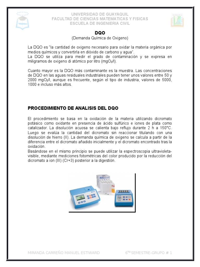 Dbo y Dqo | PDF | Ciencias fisicas | Productos quimicos