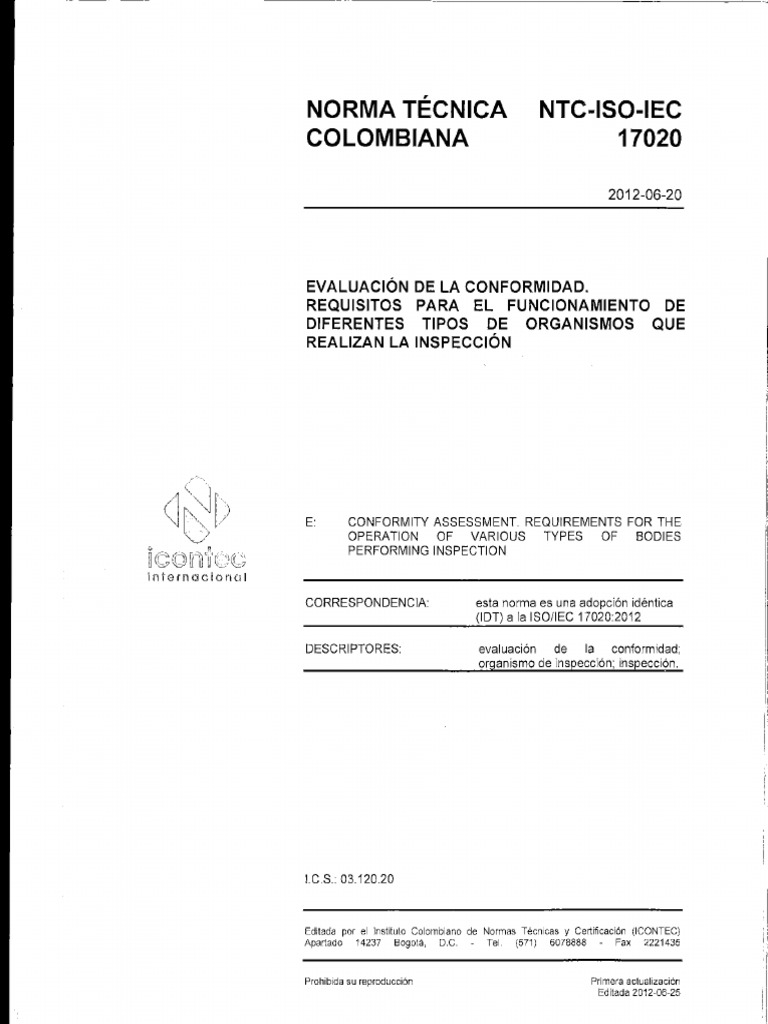 NTC Iso 17020 2012 | PDF