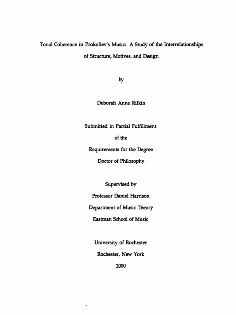 Tonal Coherence in Prokofiev's Music | PDF | Harmony | Hierarchy