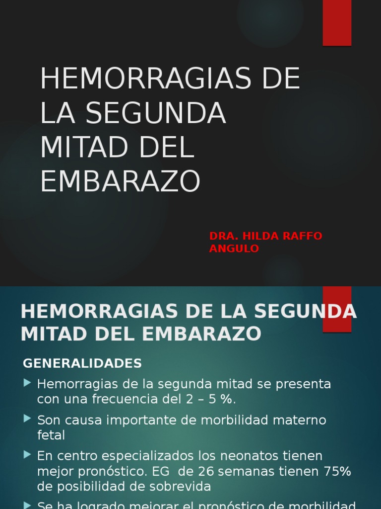 Hemorragias en el Embarazo Tardío | PDF | Placenta | El embarazo